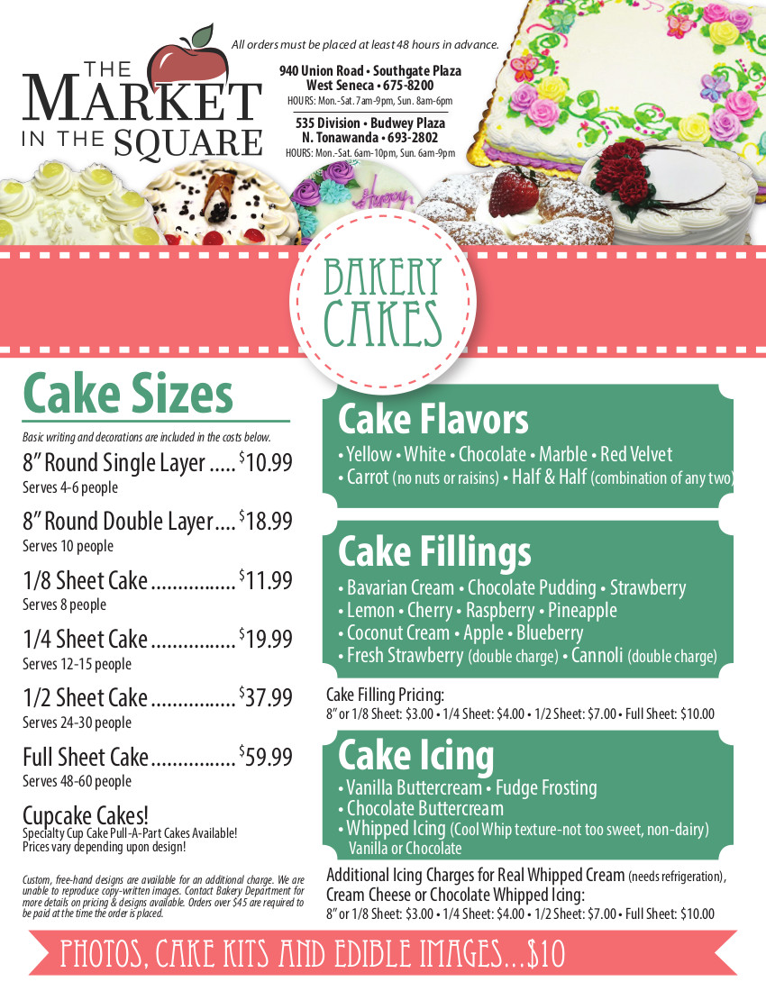 Custom Cakes Info | The Market in The Square