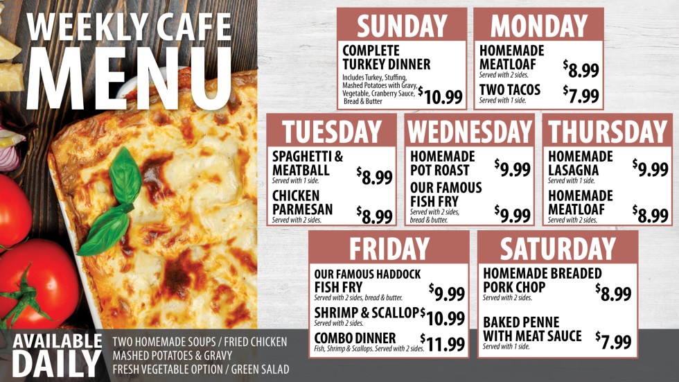Weekly Cafe Specials | The Market in the Square