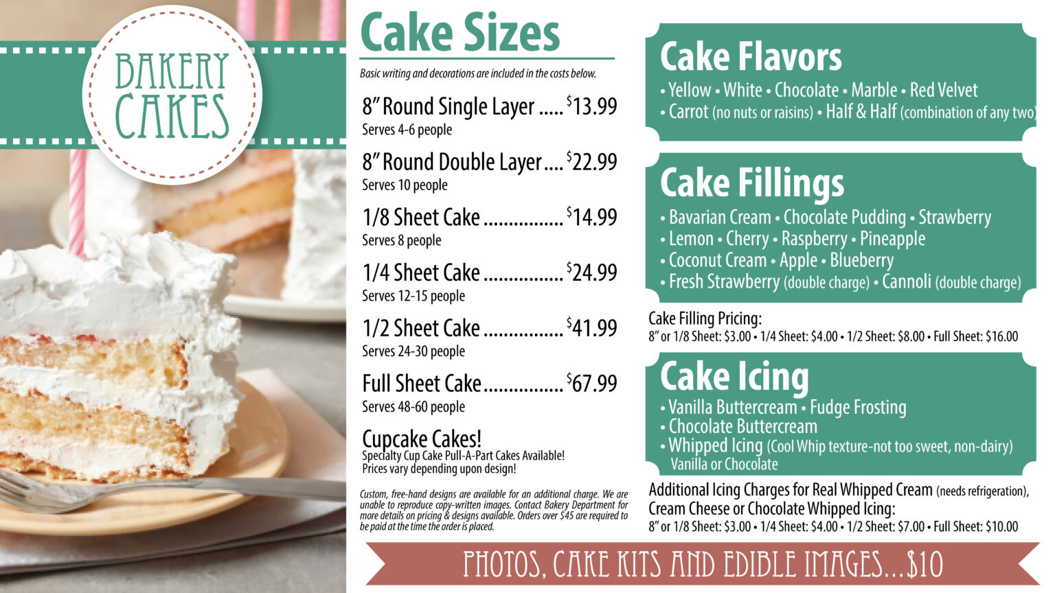 Custom Cakes Info | The Market in the Square